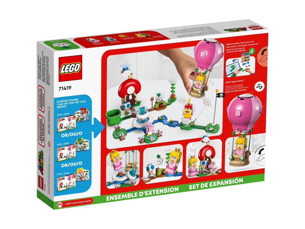 LEGO 71419 Super Mario Peach – lot balonem i ogródek – zestaw rozszerzający
