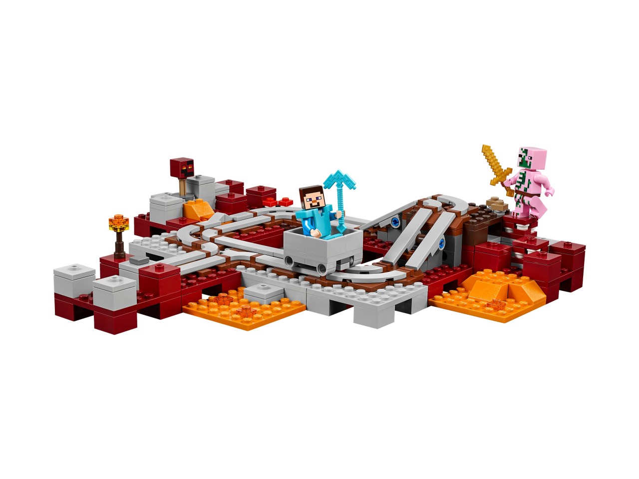 LEGO 21130 Minecraft Linia kolejowa w Netherze | zklocków.pl