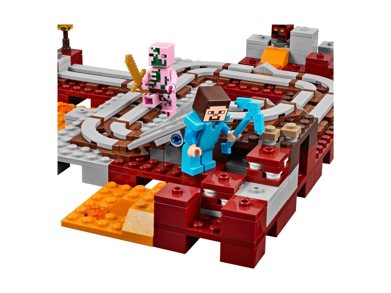 LEGO 21130 Minecraft Linia kolejowa w Netherze | zklocków.pl