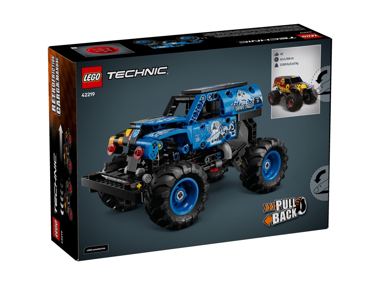 LEGO 42219 Technic Monster Jam Grave Digger Ogień i lód