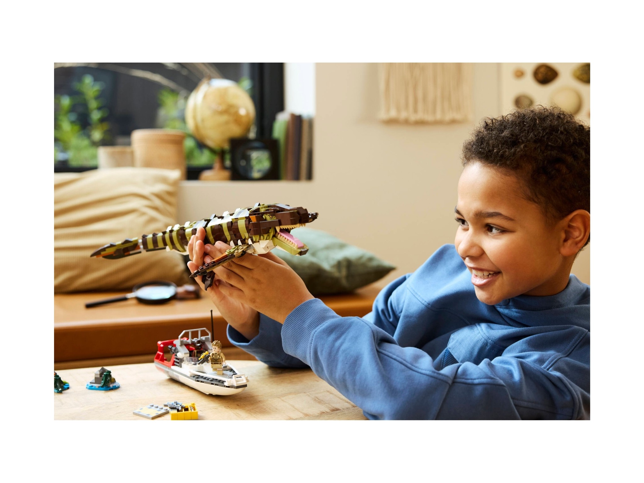 LEGO 76974 Jurassic World Misja na łodzi i model mozazaura