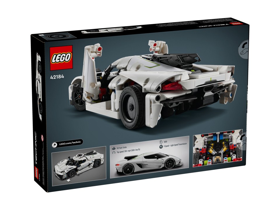 LEGO 42184 Technic Biały hipersamochód Koenigsegg Jesko Absolut